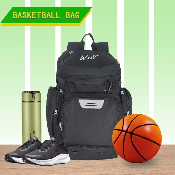 WOLT | Basketball Backpack Bag with Separate Ball Compartment and Shoes ...